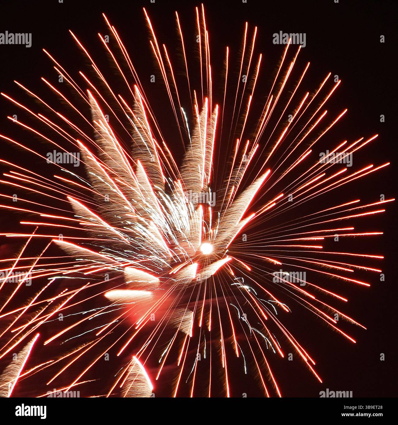 Fireworks in red Stock Photo - Alamy