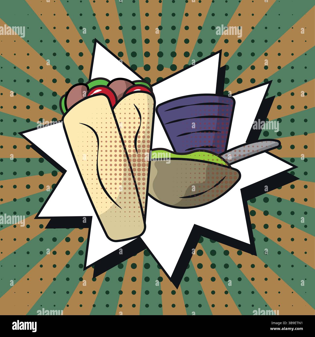 Wrap and sauce comic combo. Vector illustration Stock Vector Image ...