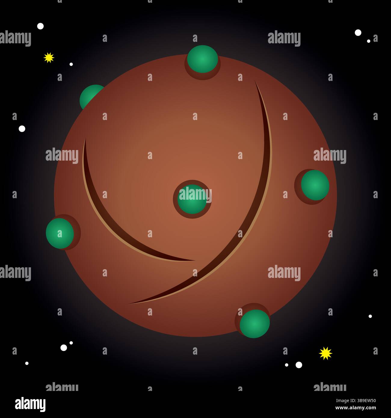 Brown alien orb planet. Vector illustration Stock Vector Image & Art ...