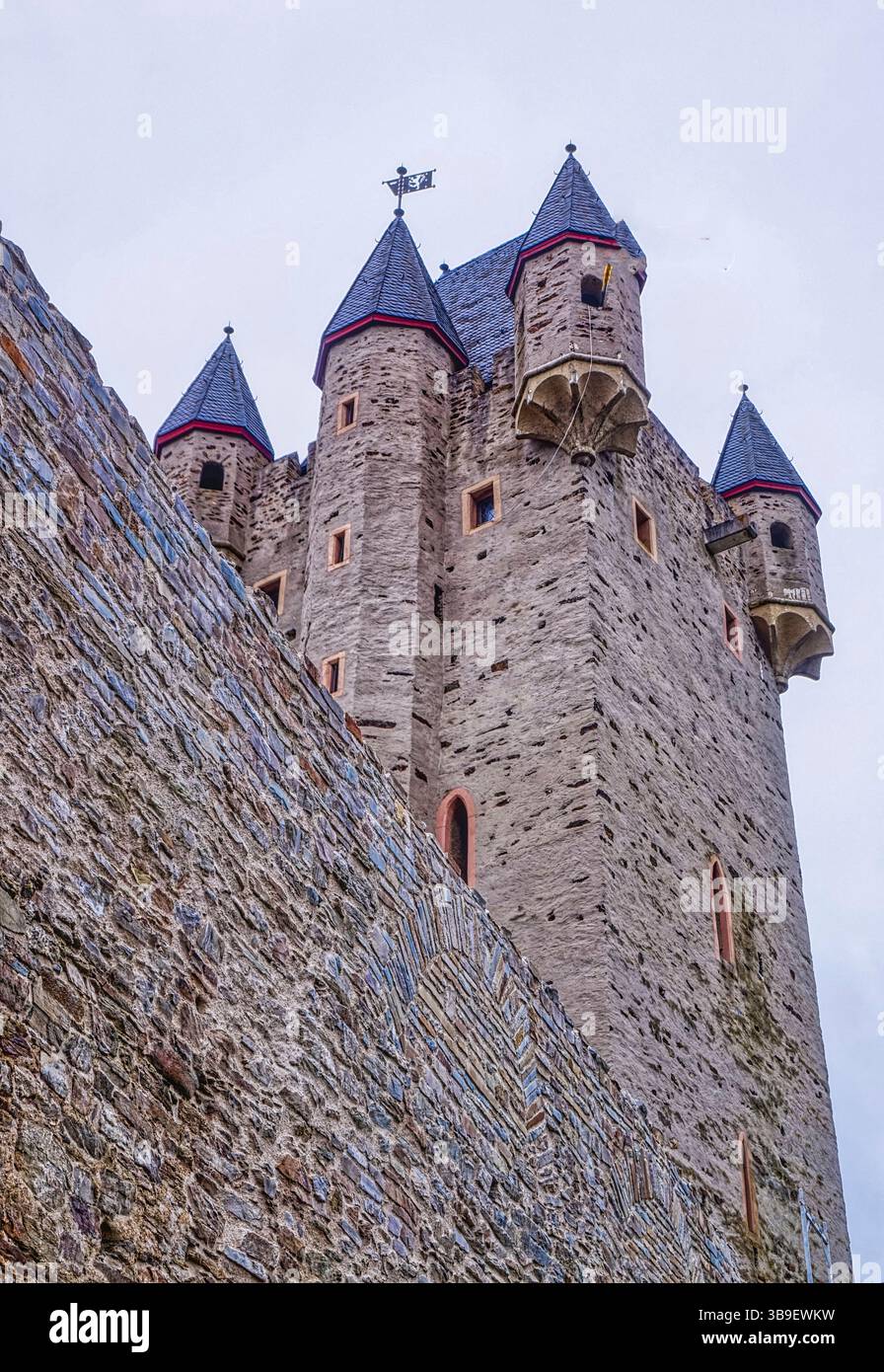 Tower of a historical castle in the mountains near Nassau Stock Photo ...