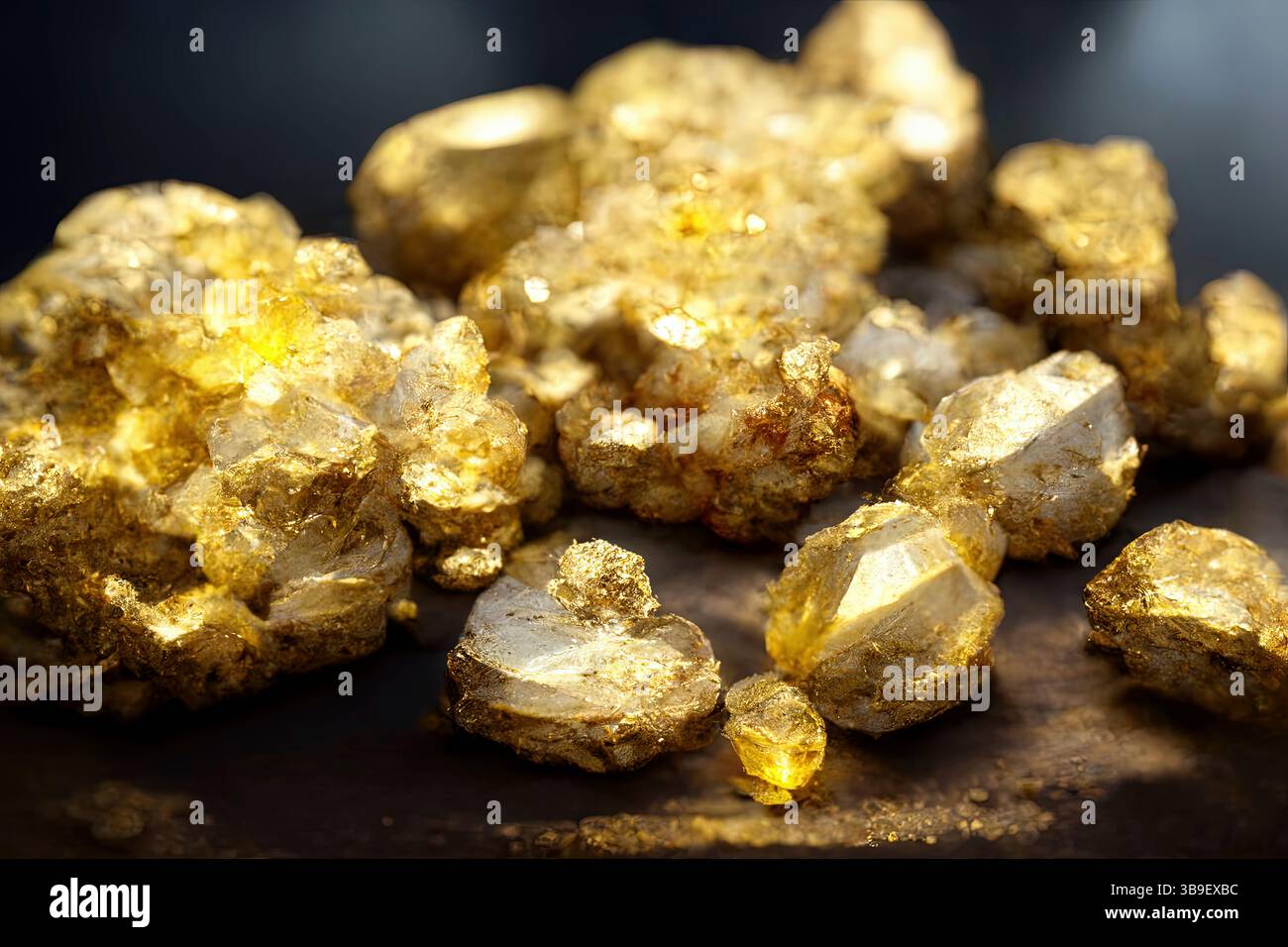 Golden crystal mineral stone gems hi-res stock photography and images ...