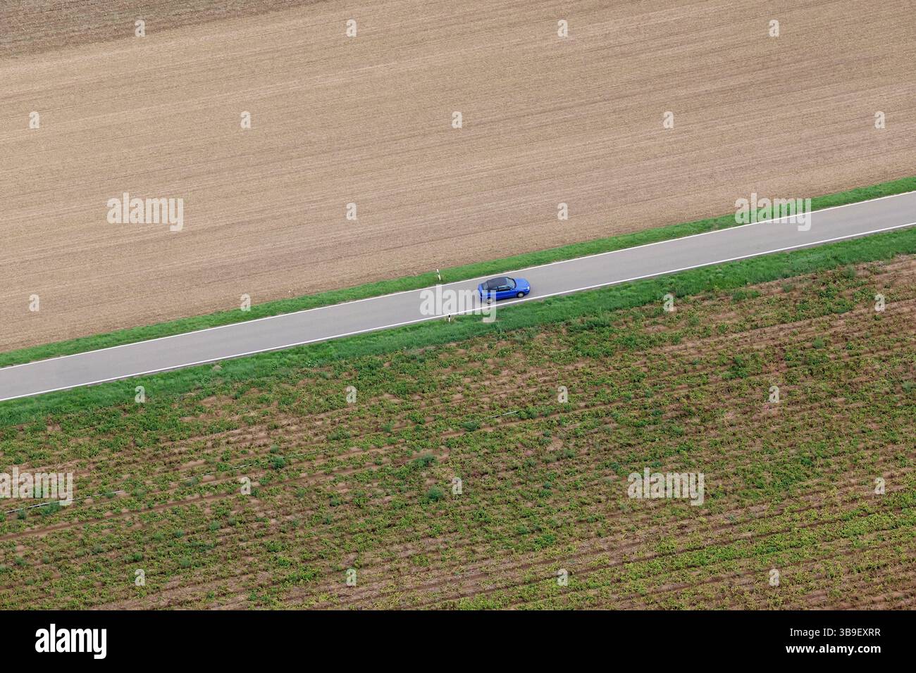 Country road from a bird's eye view Stock Photo - Alamy
