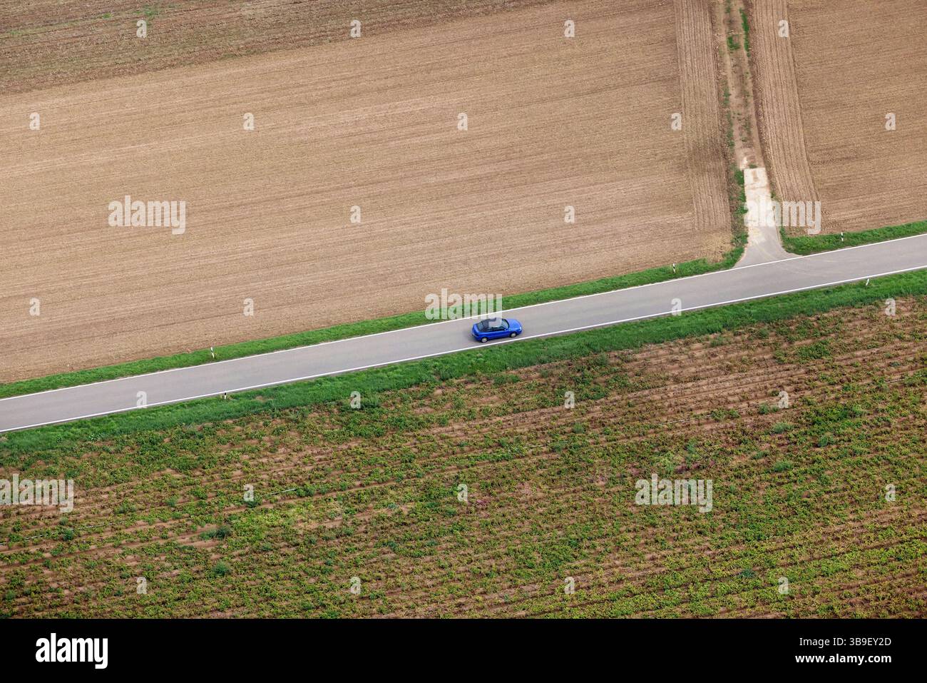 Bird's eye view of a country road Stock Photo - Alamy
