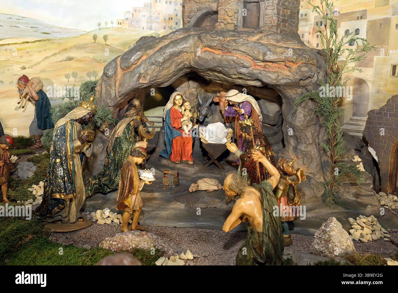 Nativity figurine shepherds sheep hi-res stock photography and images ...