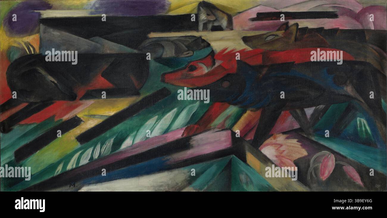 Franz Marc - Die Wölfe (Balkankrieg) (The Wolves (Balkan War)) - 1951-1 ...