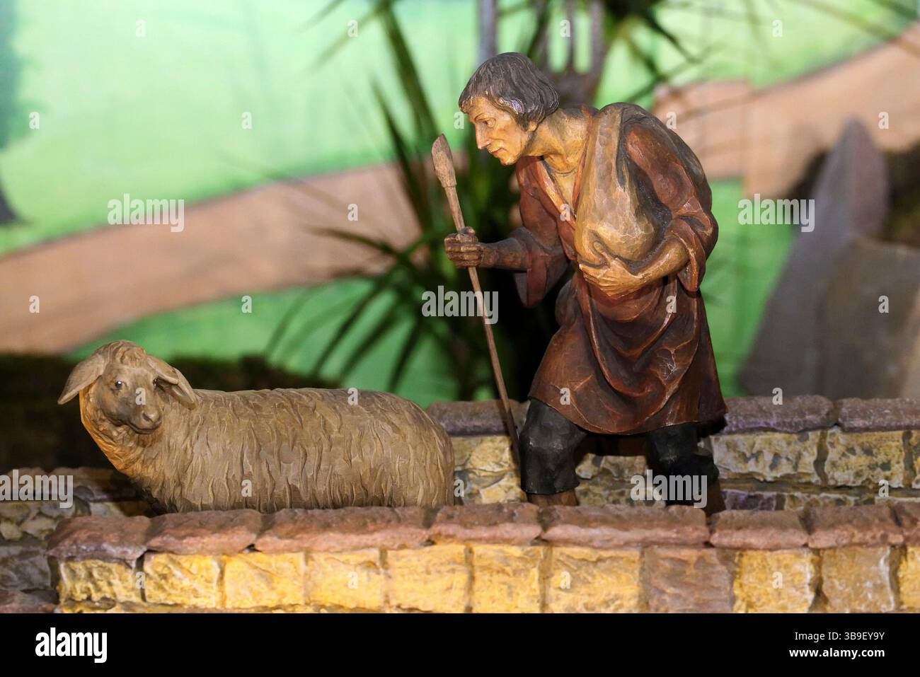 Nativity figurine shepherds sheep hi-res stock photography and images ...