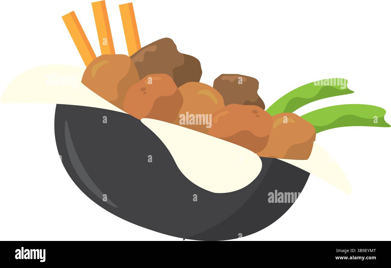Meatballs with veggies. Vector illustration Stock Vector Image & Art ...