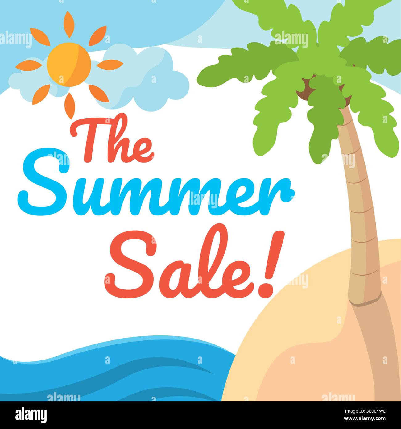 Tropical beach sale ad. Vector illustration Stock Vector Image & Art ...
