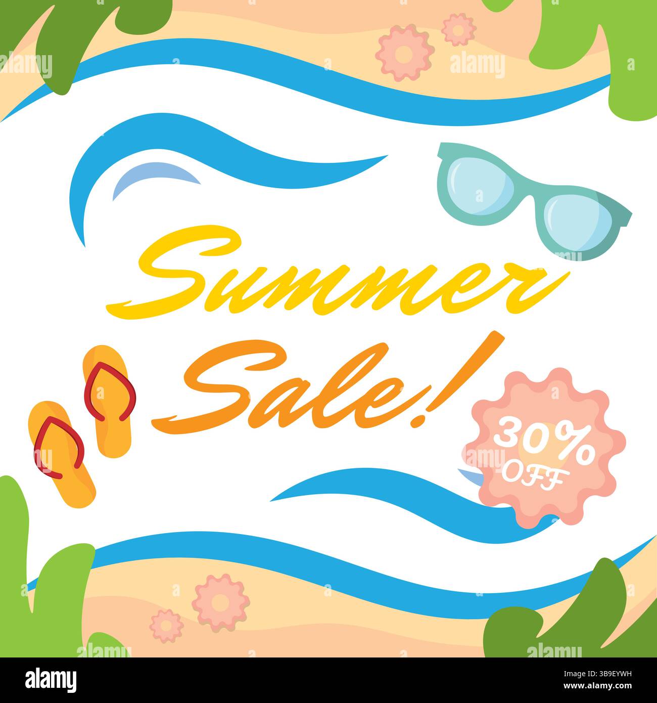 Flip-flop summer promo. Vector illustration Stock Vector Image & Art ...