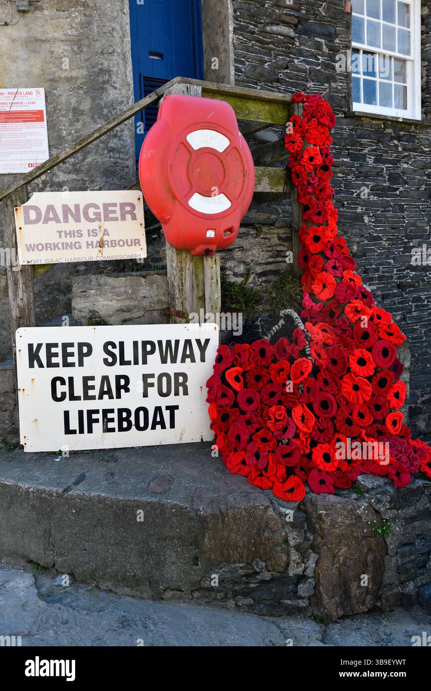 Port Isaac Harbour Signs Cornwall England uk Stock Photo - Alamy