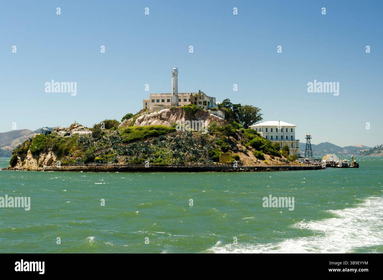 Alcatraz with lighthouse and watchtower Stock Photo - Alamy