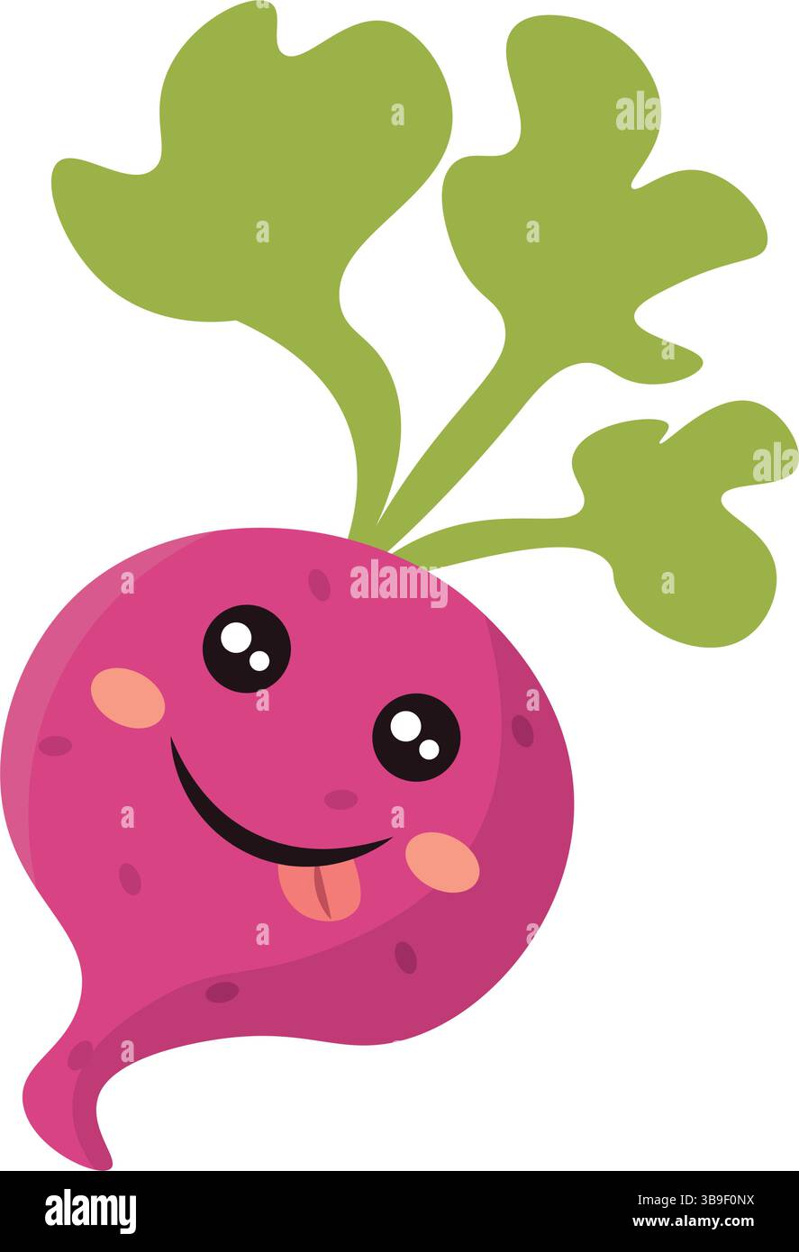 Radish cartoon with smile. Vector illustration Stock Vector Image & Art ...