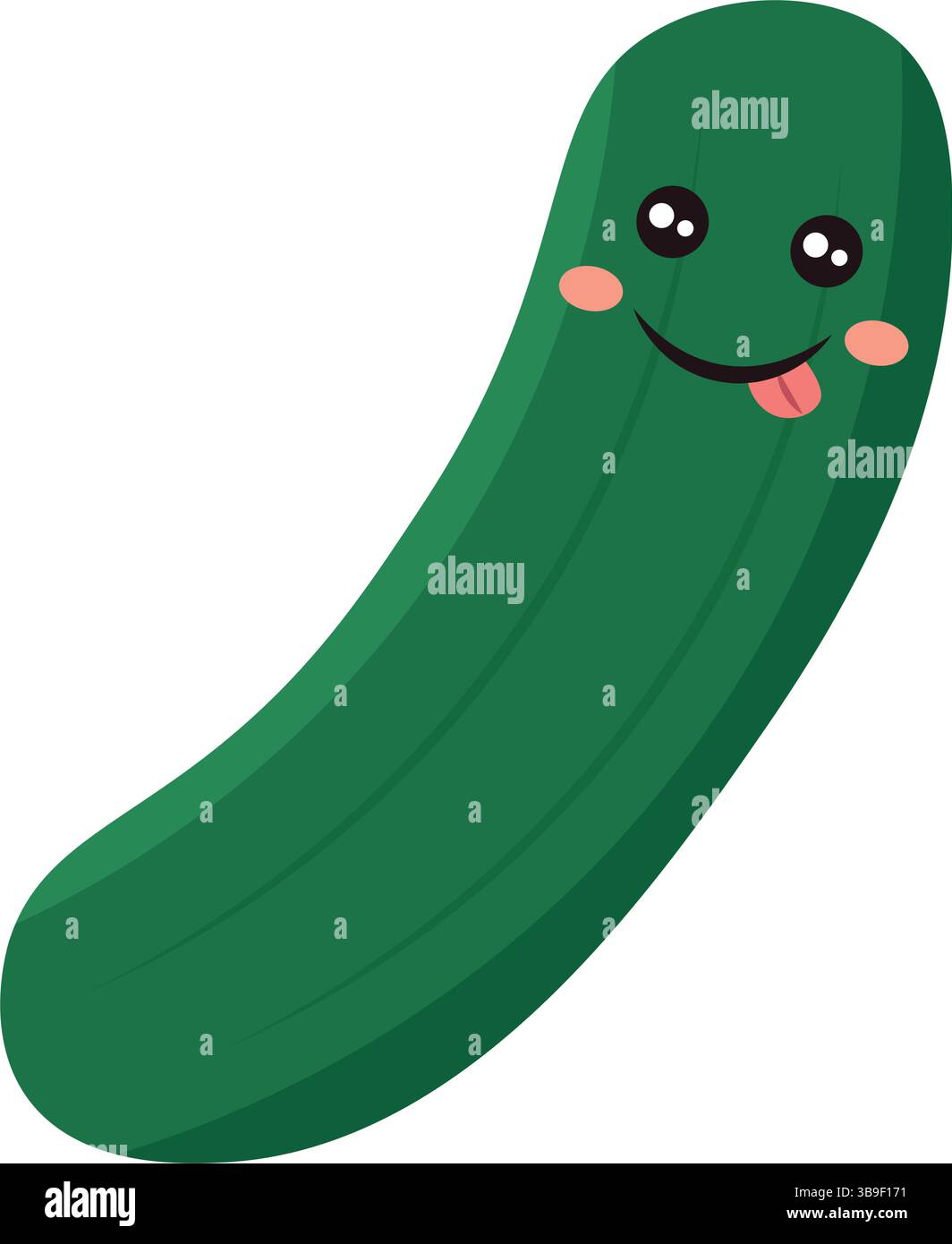 Cute cucumber smile. Vector illustration Stock Vector Image & Art - Alamy