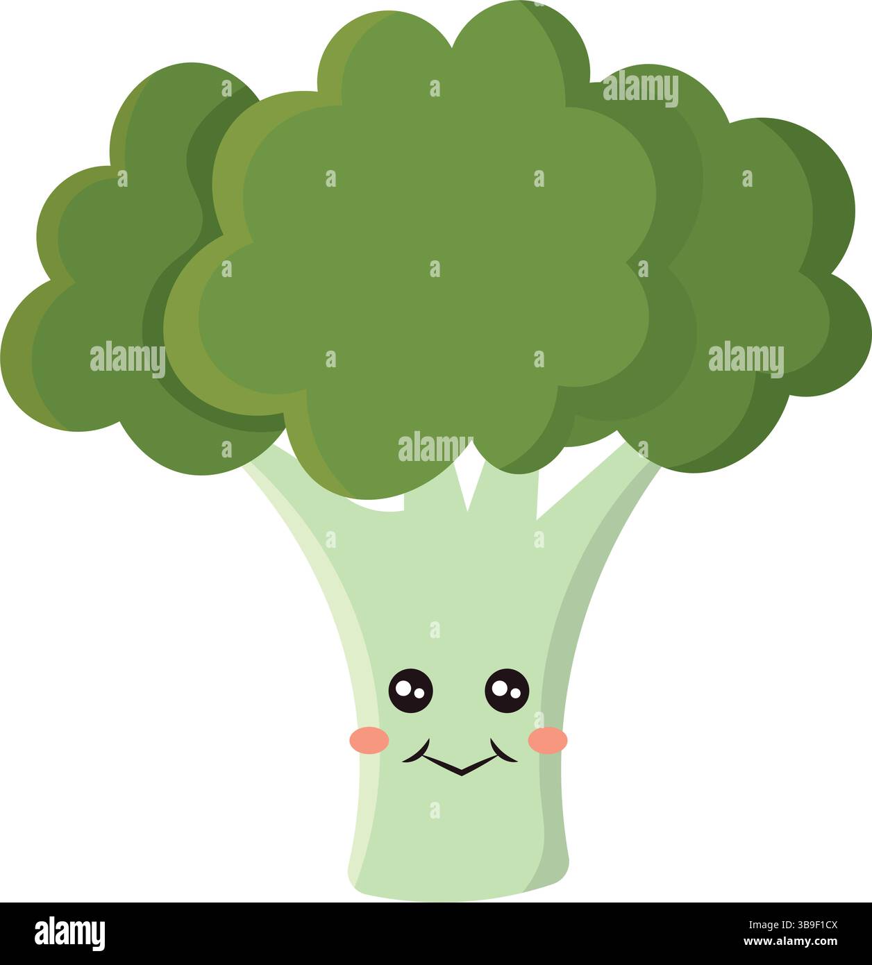 Broccoli with cartoon face. Vector illustration Stock Vector Image ...