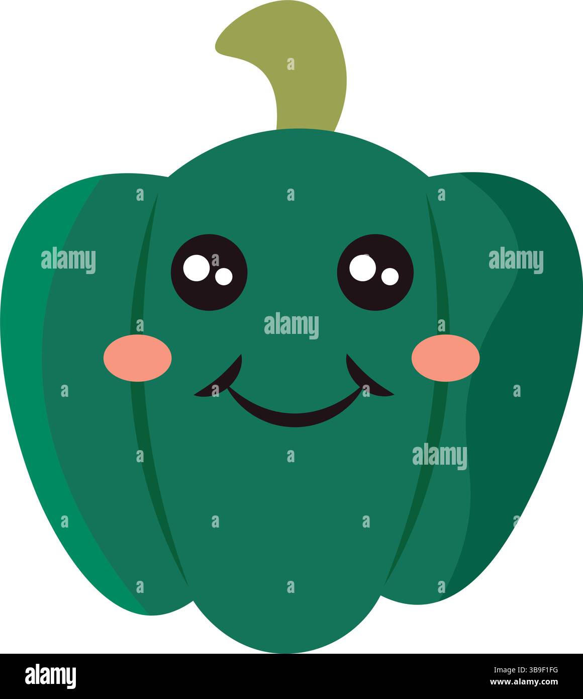 Green bell pepper smile. Vector illustration Stock Vector Image & Art ...