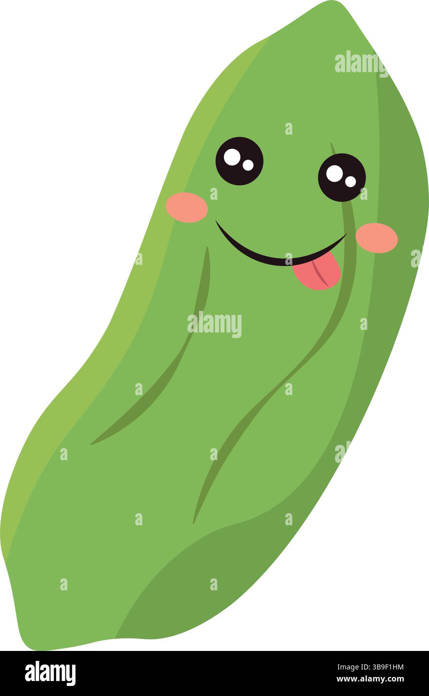 Okra with cute face. Vector illustration Stock Vector Image & Art - Alamy