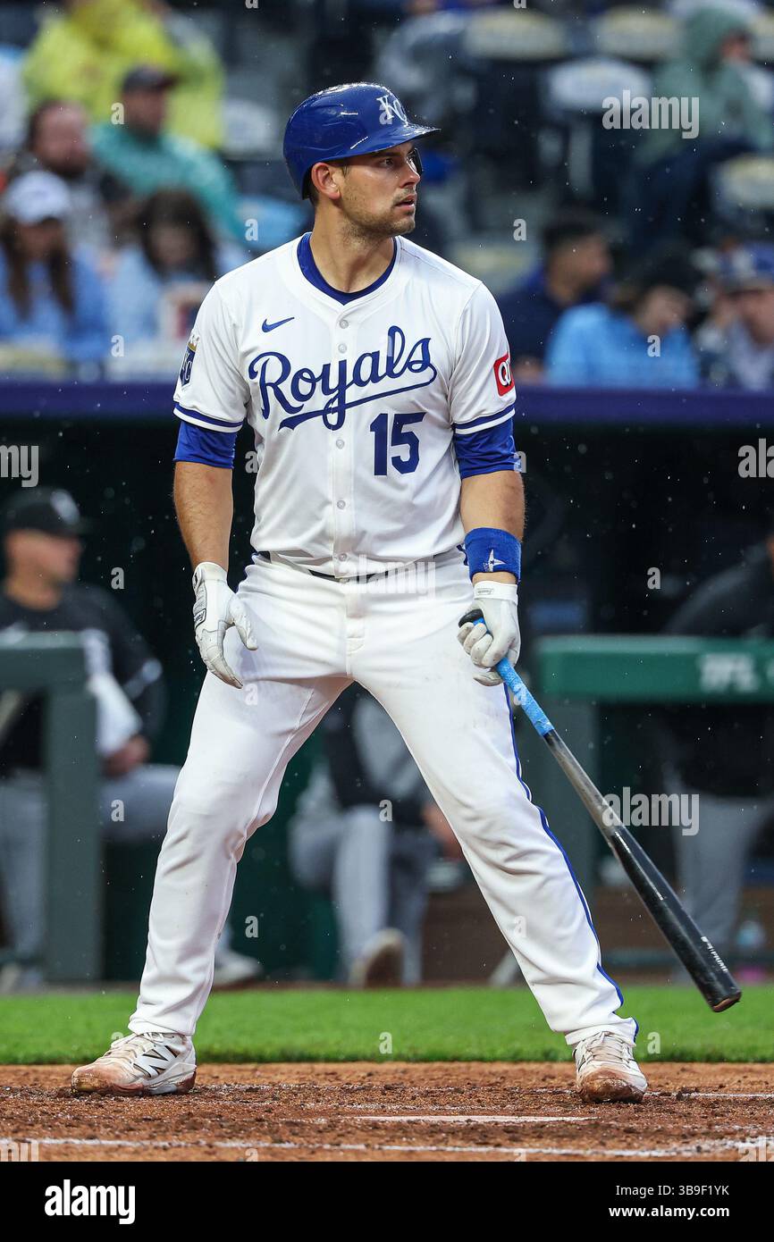May 7, 2025: Kansas City Royals catcher Luke Maile (15) bats against ...