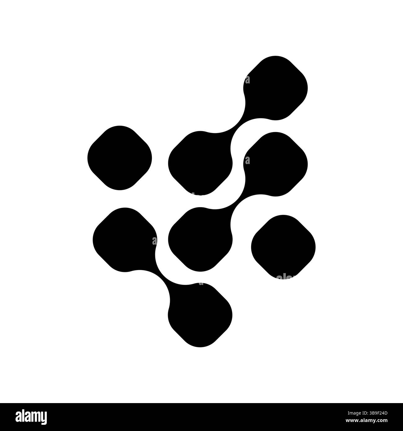 Black dot cluster logo with molecular structure concept. Suitable for ...