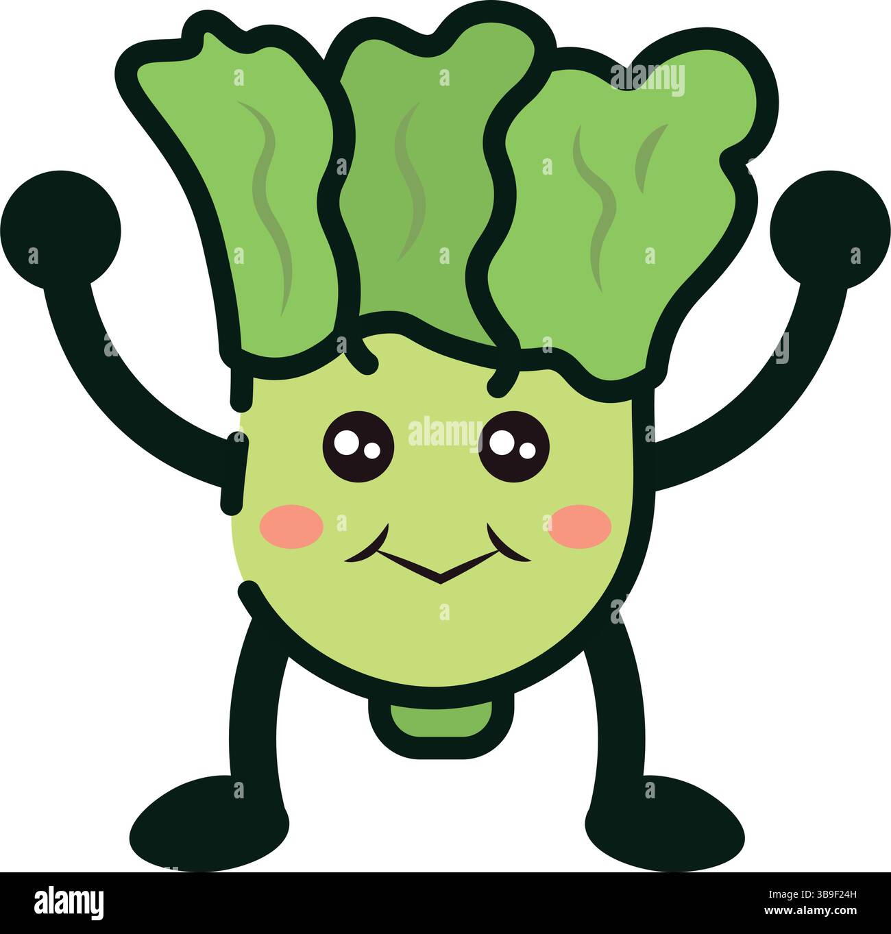 Lettuce leaf with face. Vector illustration Stock Vector Image & Art ...