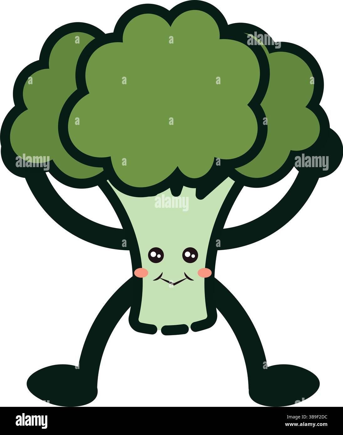 Broccoli with cartoon face. Vector illustration Stock Vector Image ...
