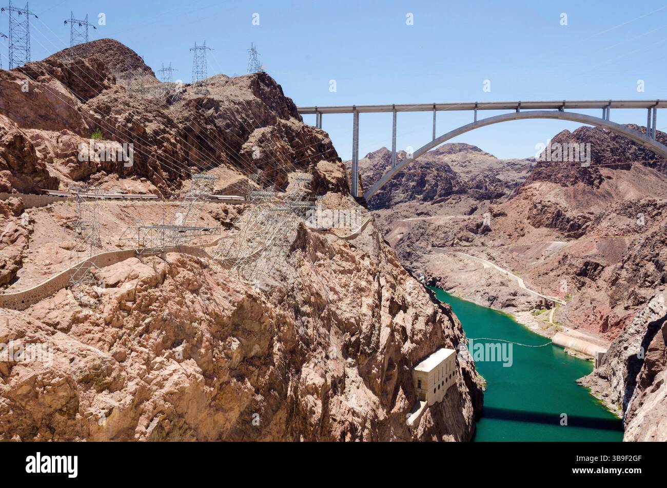 Colorado River and Mike O'Callaghan Pat Tillman Memorial Bridge Stock ...