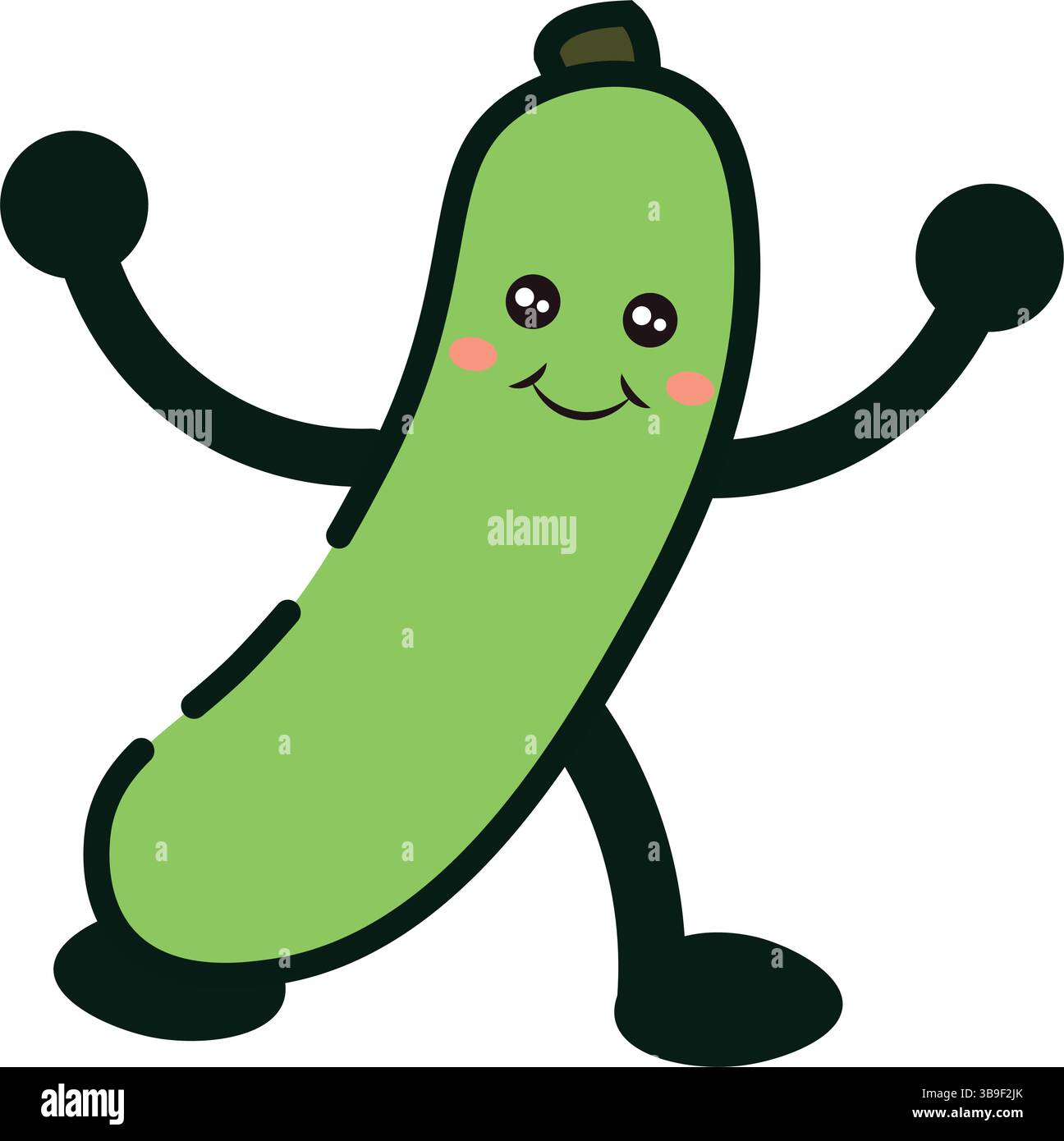 Cute green zucchini smile. Vector illustration Stock Vector Image & Art ...