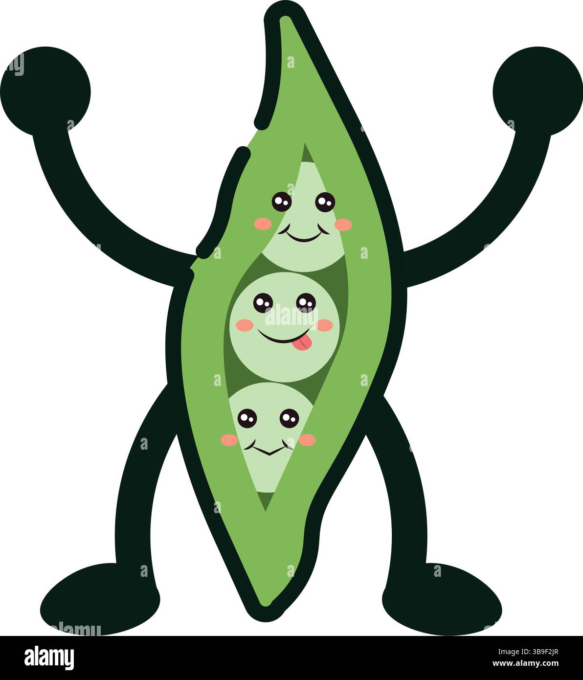 Peas in pod cartoon. Vector illustration Stock Vector Image & Art - Alamy