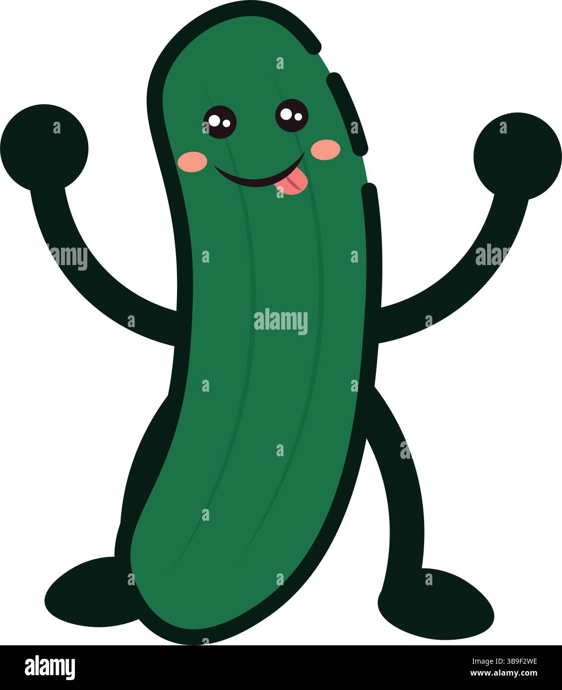 Cute cucumber smile. Vector illustration Stock Vector Image & Art - Alamy