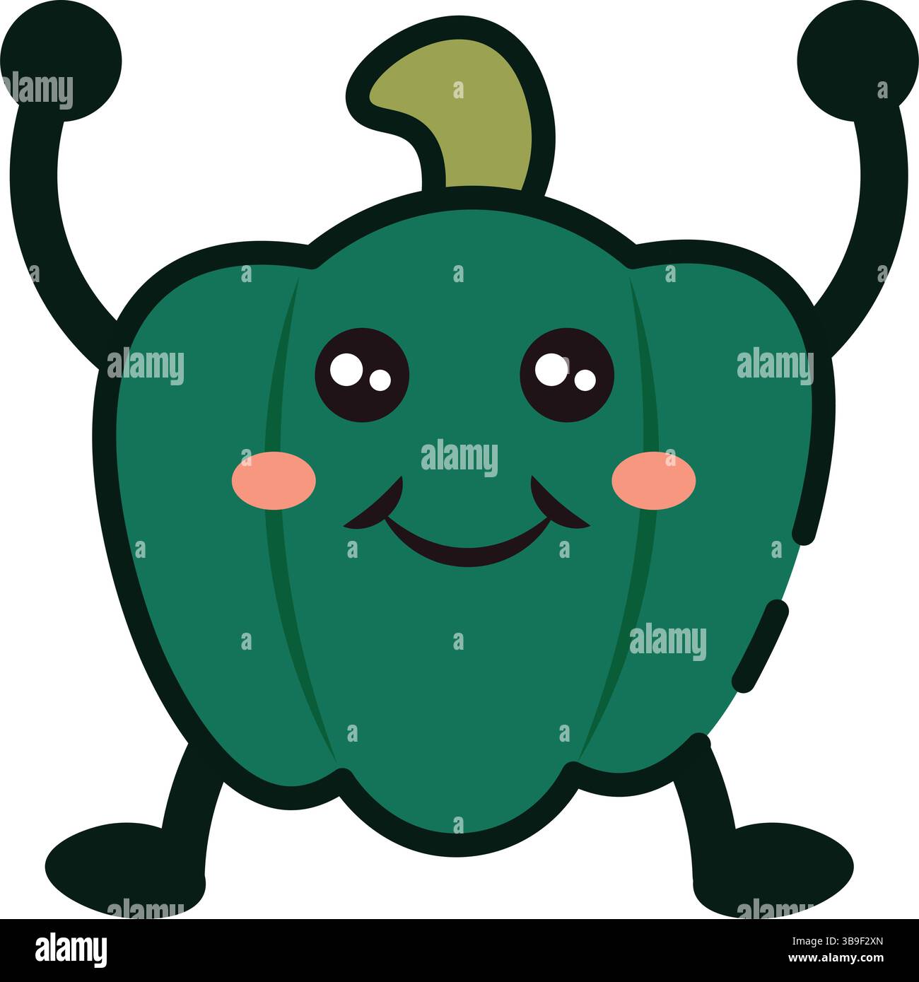 Green bell pepper smile. Vector illustration Stock Vector Image & Art ...