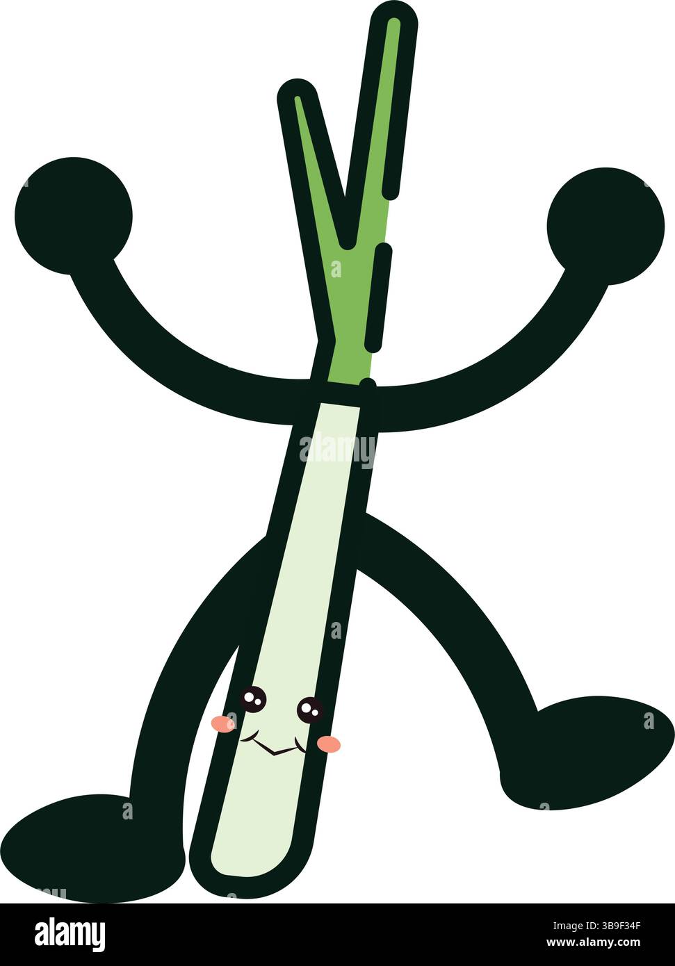 Cartoon green leek face. Vector illustration Stock Vector Image & Art ...