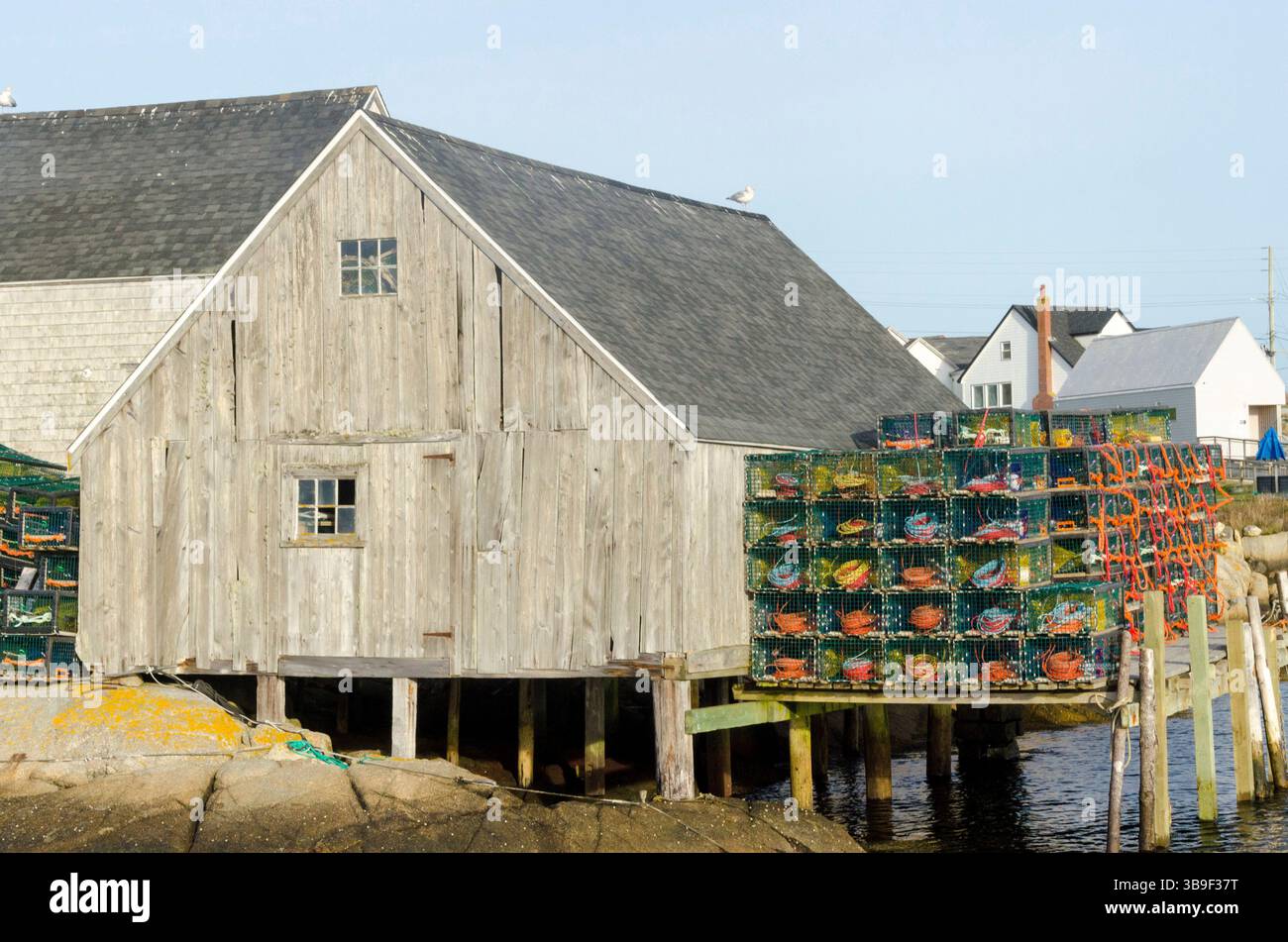 Sheds and lobster traps Stock Photo - Alamy