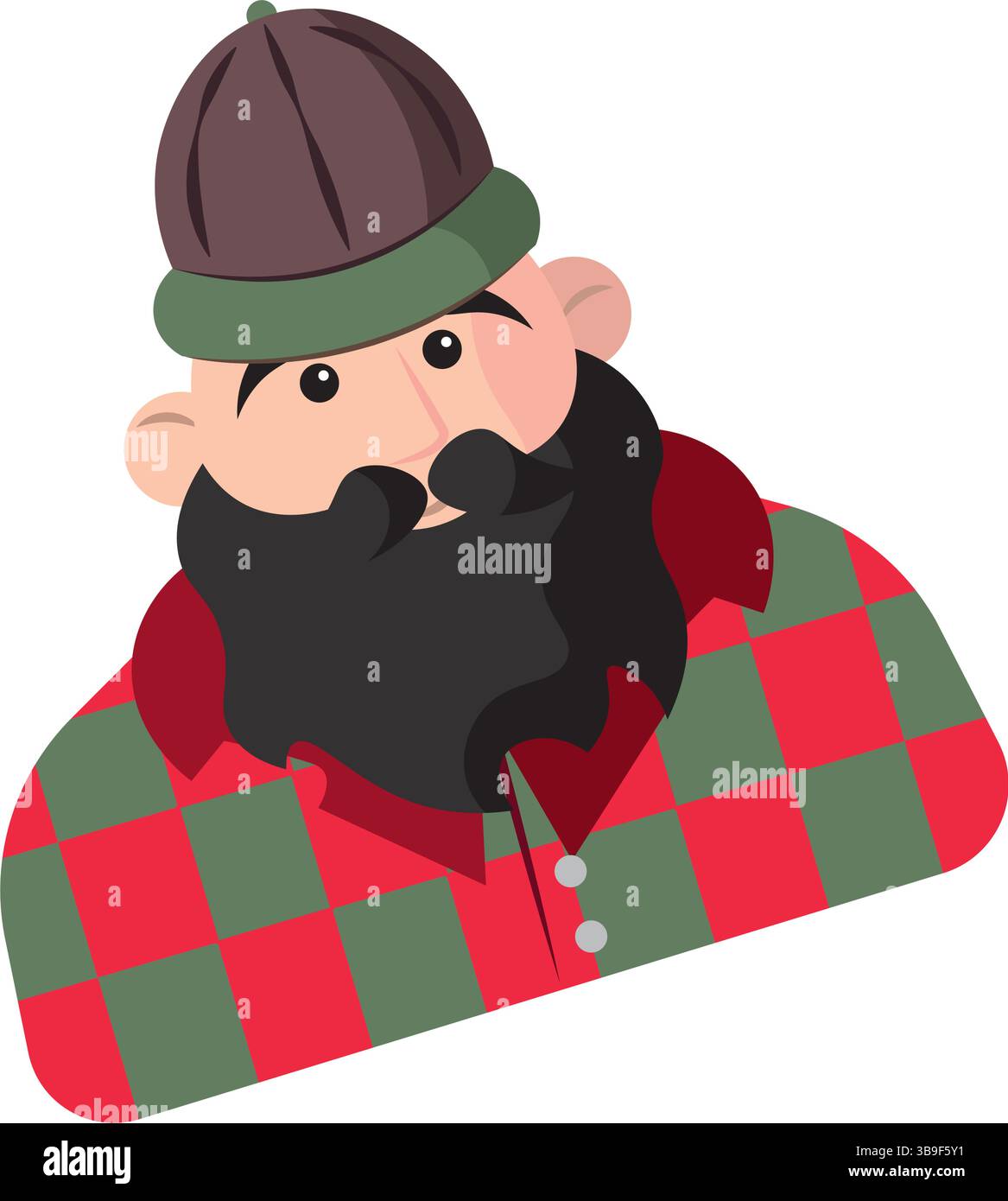 Bearded lumberjack in plaid Vector illustration Stock Vector Image ...