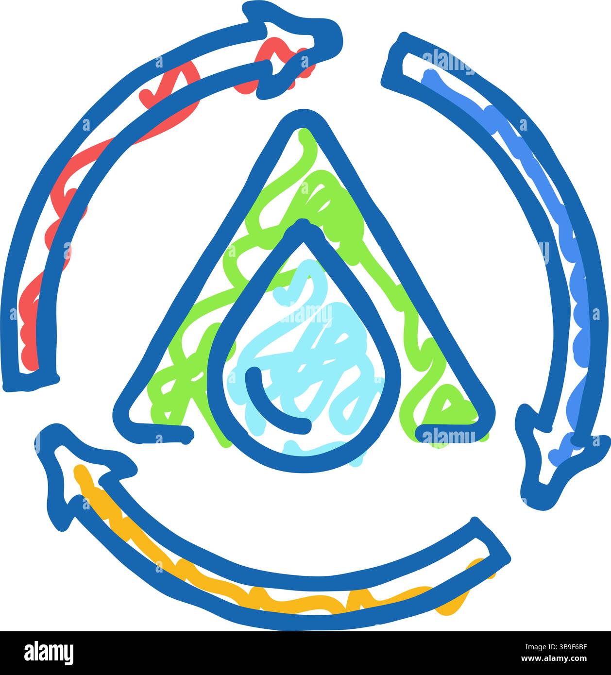 recycling water saving icon doodle illustration Stock Vector Image ...