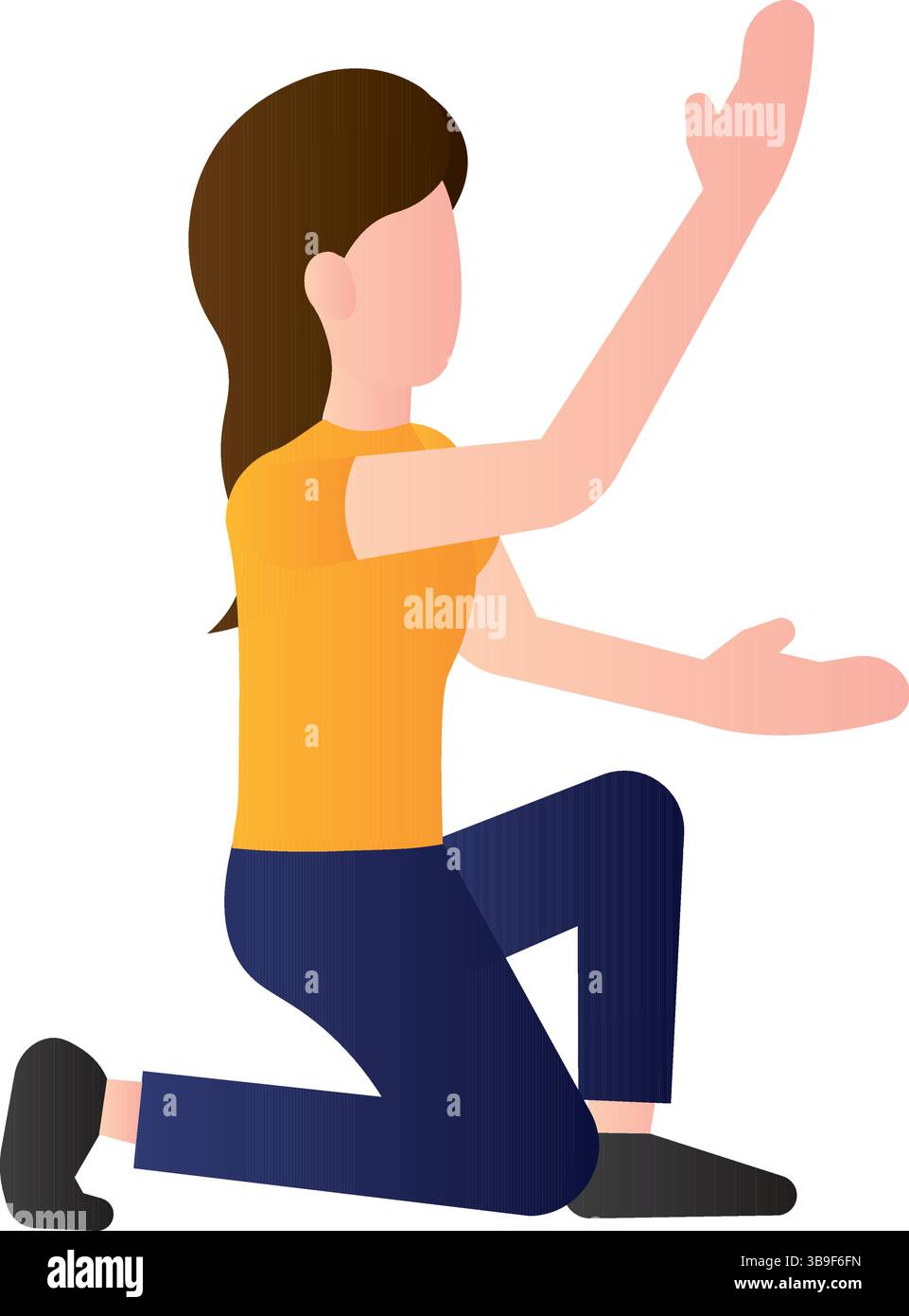 Kneeling woman pose Vector illustration Stock Vector Image & Art - Alamy