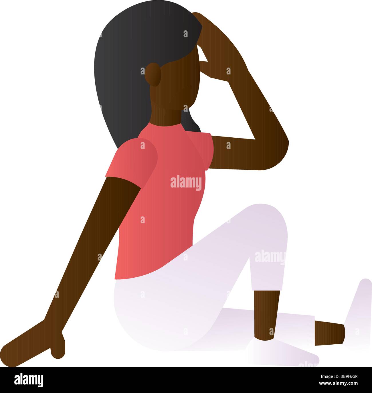 Sitting girl salute Vector illustration Stock Vector Image & Art - Alamy