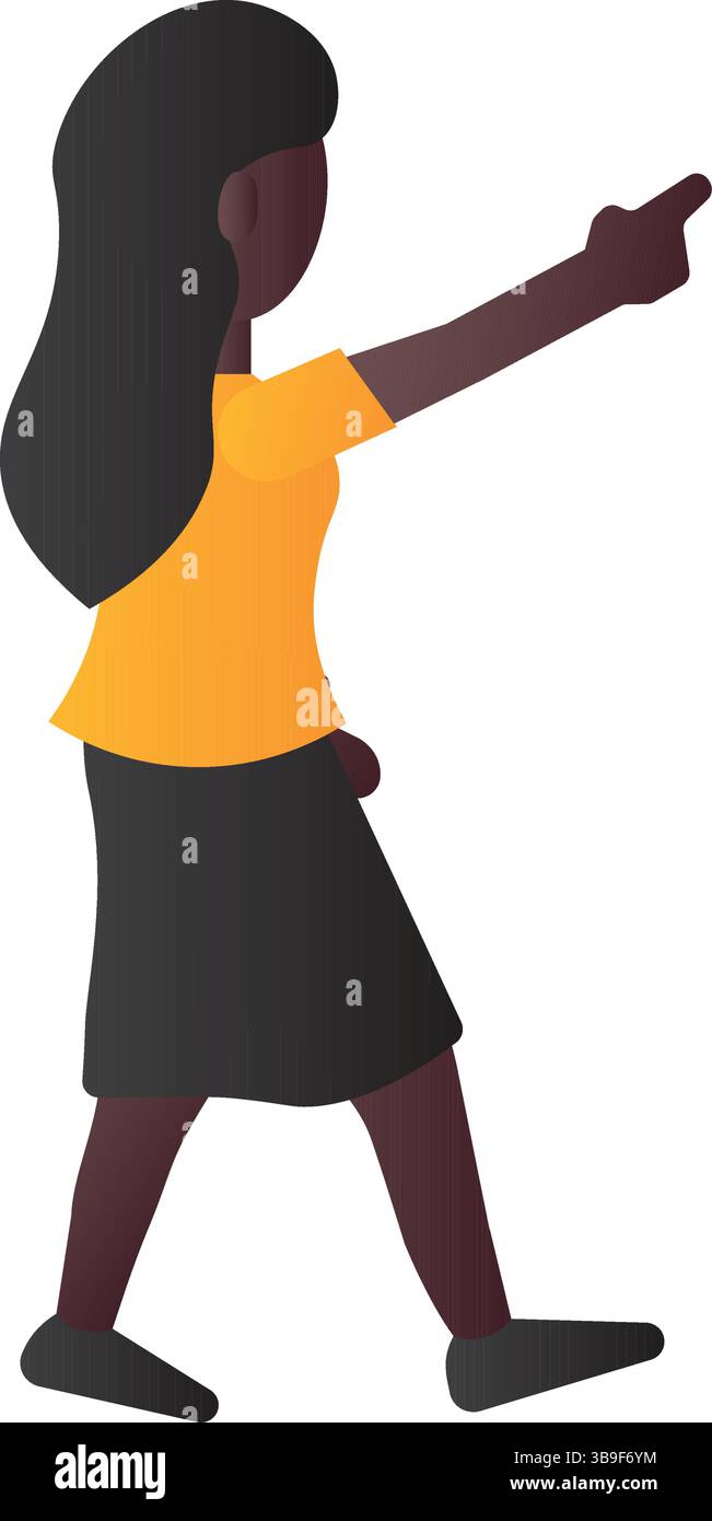 Pointing woman pose Vector illustration Stock Vector Image & Art - Alamy