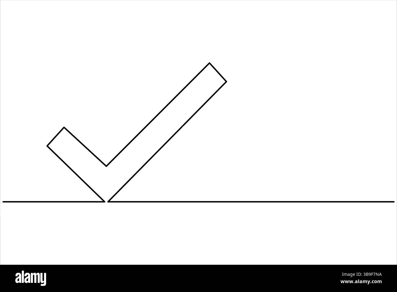Continuous one line drawing of check tick mark linear icon, vector illustration Stock Vector ...