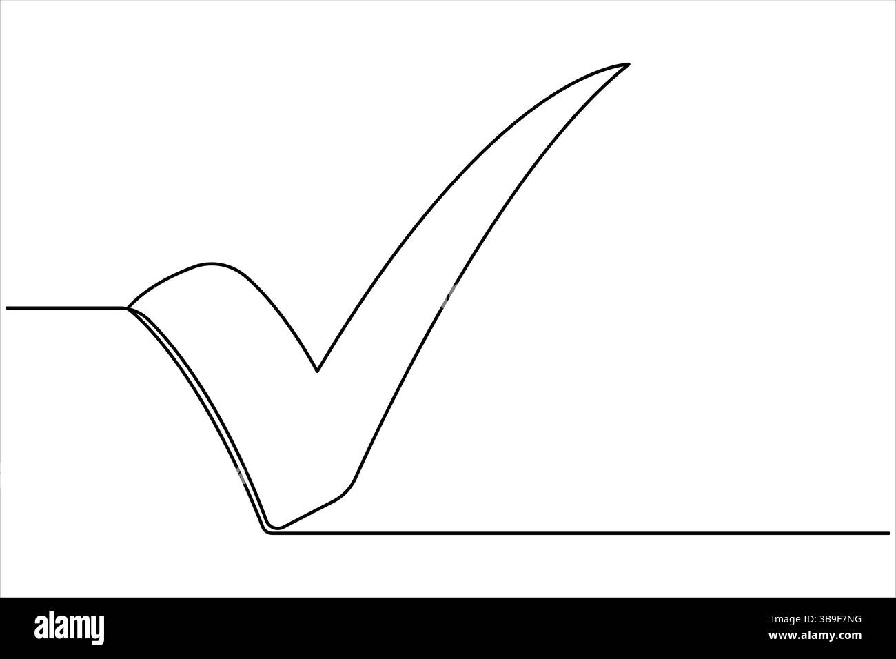Continuous one line drawing of check tick mark linear icon, vector illustration Stock Vector ...