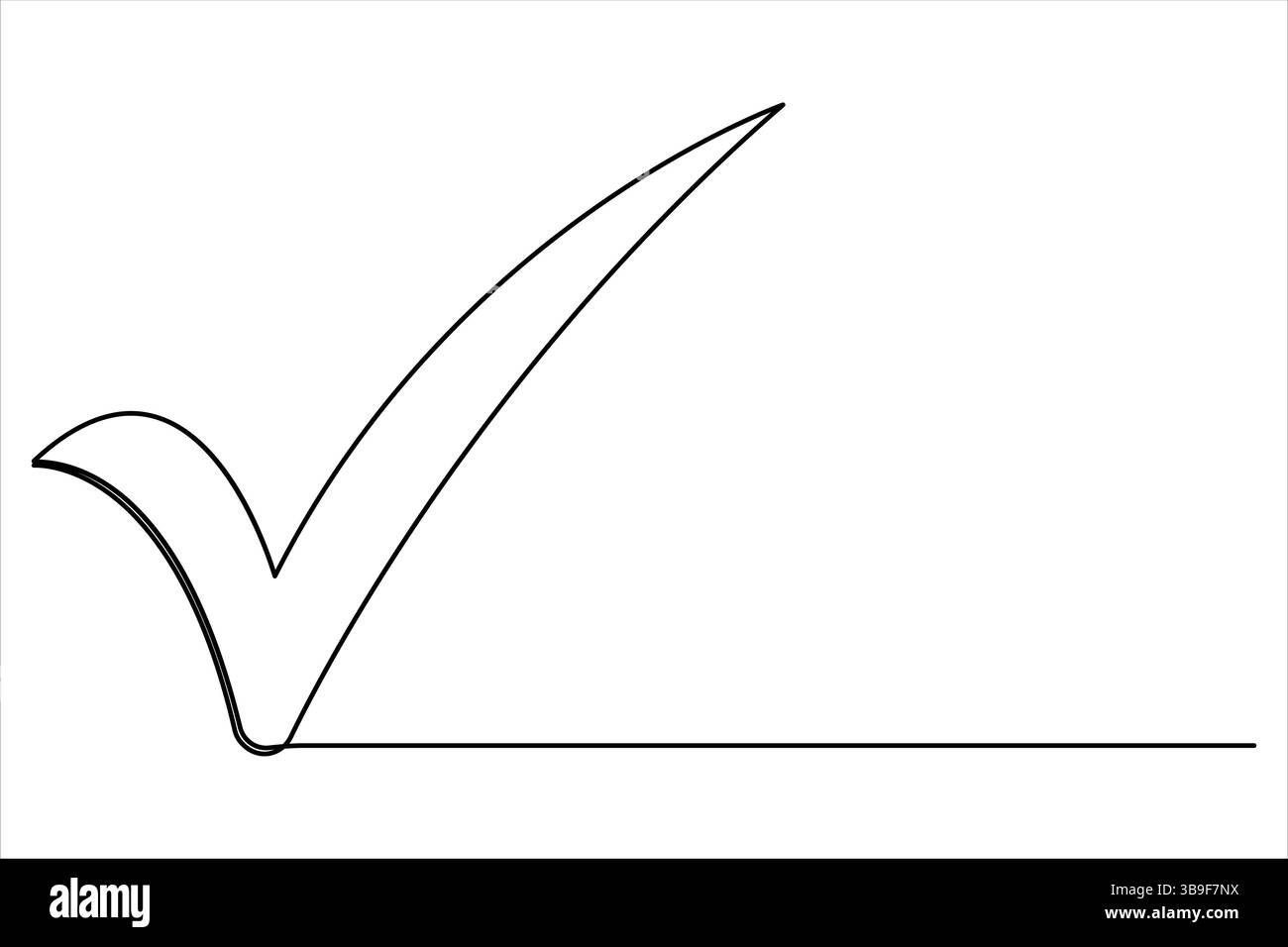 Continuous one line drawing of check tick mark linear icon, vector illustration Stock Vector ...