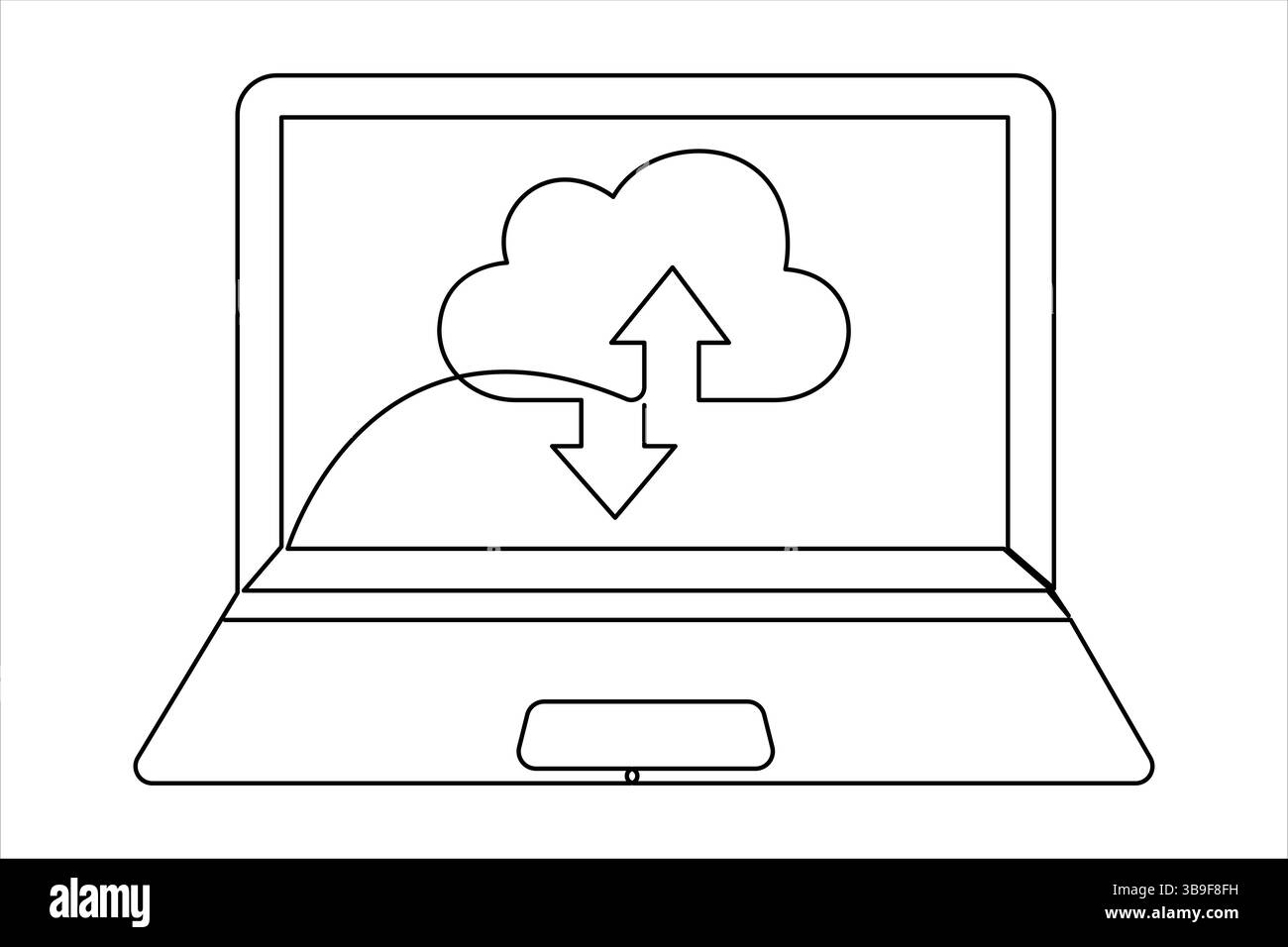 Cloud storage one line art hi-res stock photography and images - Alamy