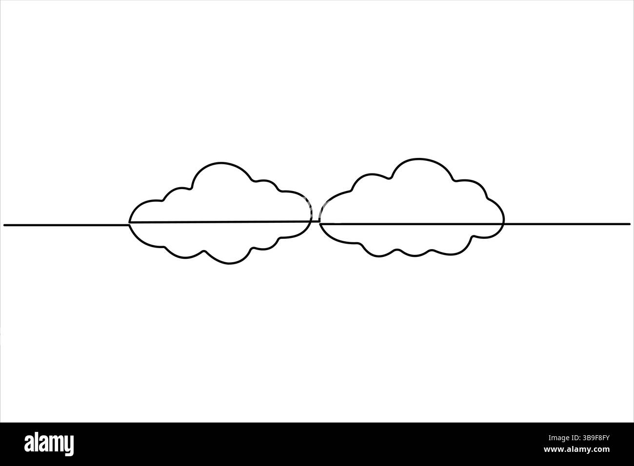 Single continuous one line art drawing of cloud storage vector ...