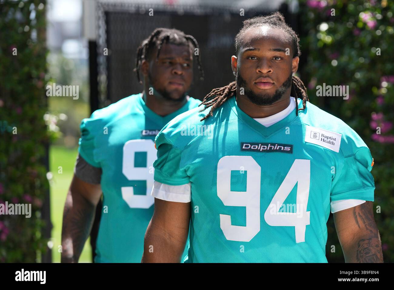 Miami Dolphins defensive tackle Jordan Phillips (94) arrives for media ...