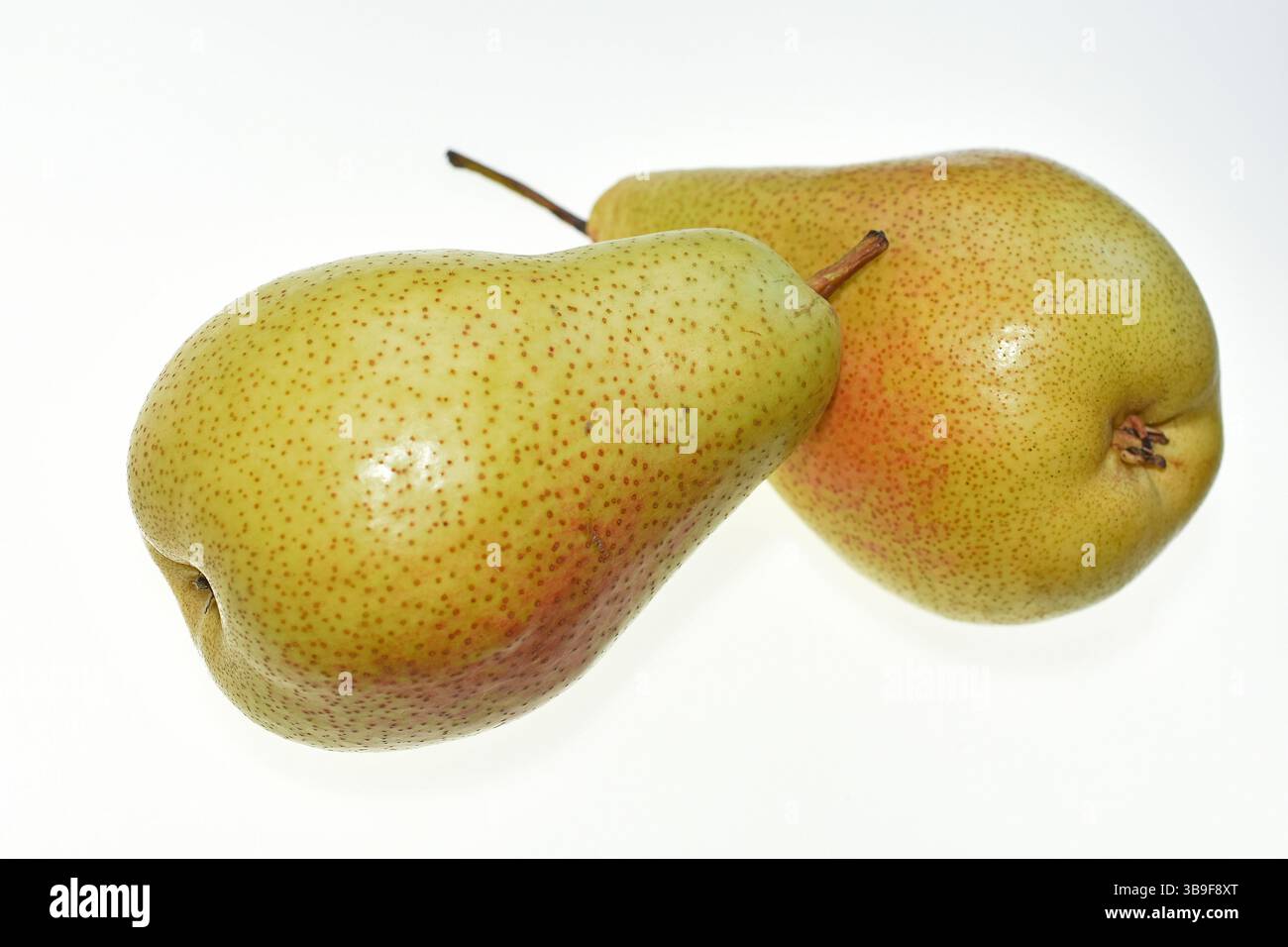 Two pears on a white background Stock Photo - Alamy