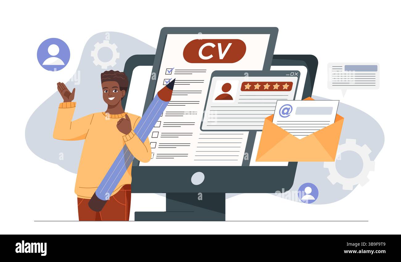 Cv writing job application Stock Vector Images - Alamy