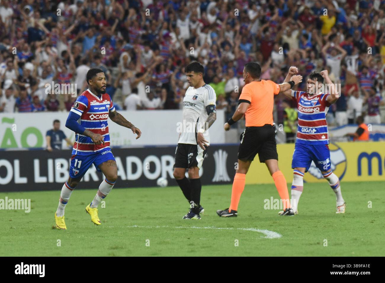 Marinho after scoring a goal during the Copa Conmebol Libertadores ...