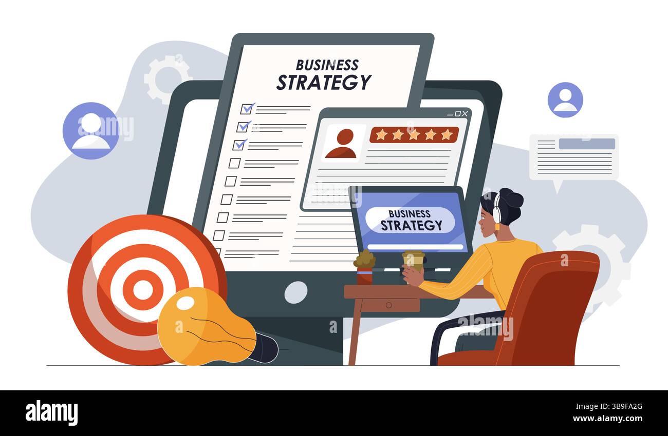 Business strategy planning concept. Vector illustration Stock Vector ...