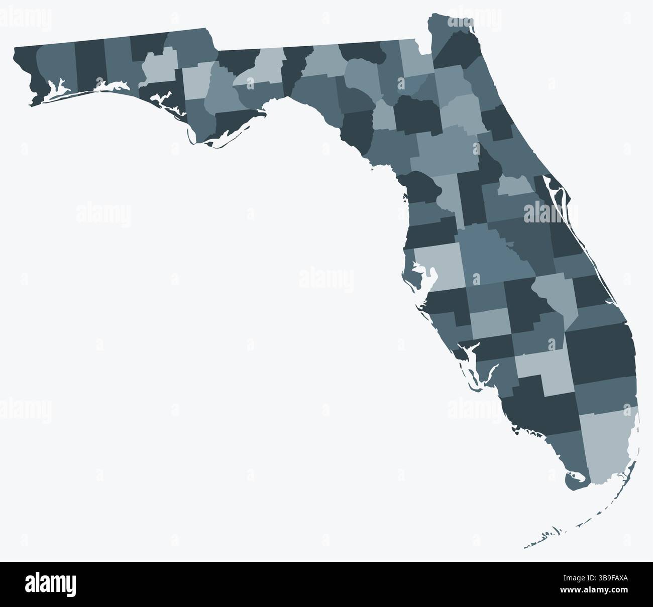 Florida State Map By County