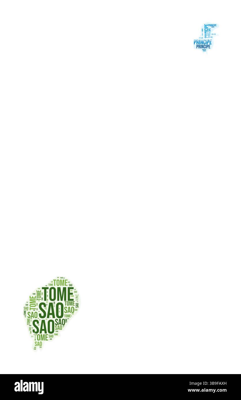 Sao Tome and Principe region word cloud. Country shape design. Sao Tome ...