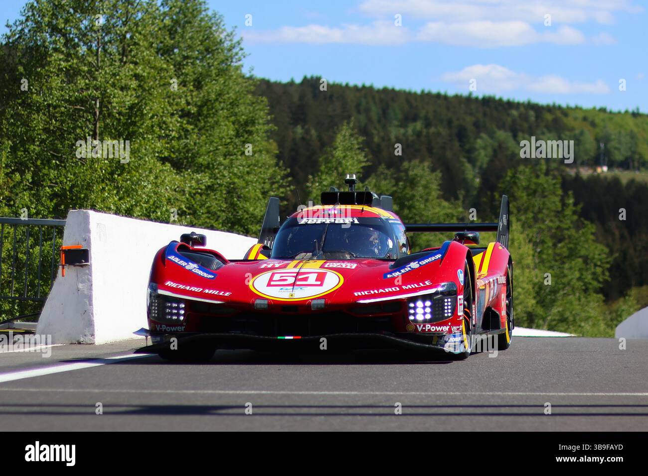 Francorchamps, Belgium. 09th May, 2025. #51 FERRARI AF CORSE enters the pit lane at the FIA ...