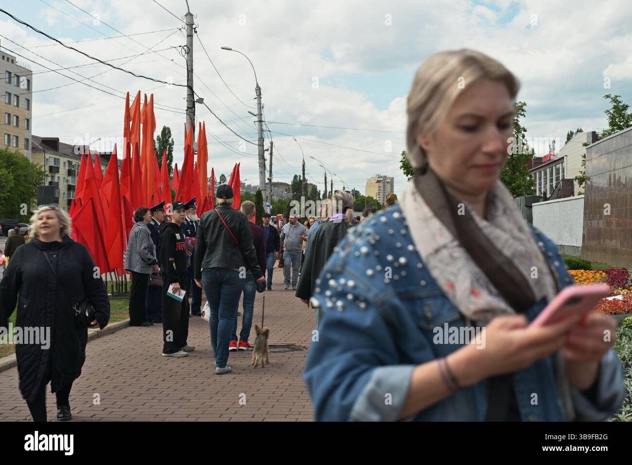 Lipetsk, Russia. 09th May, 2025. People seen near the Memorial Complex ...